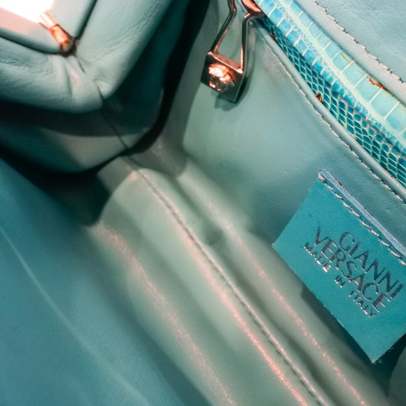 Versace | Bags | Vintage Gianni Versace Lizard Frame Handle Bag | Poshmark